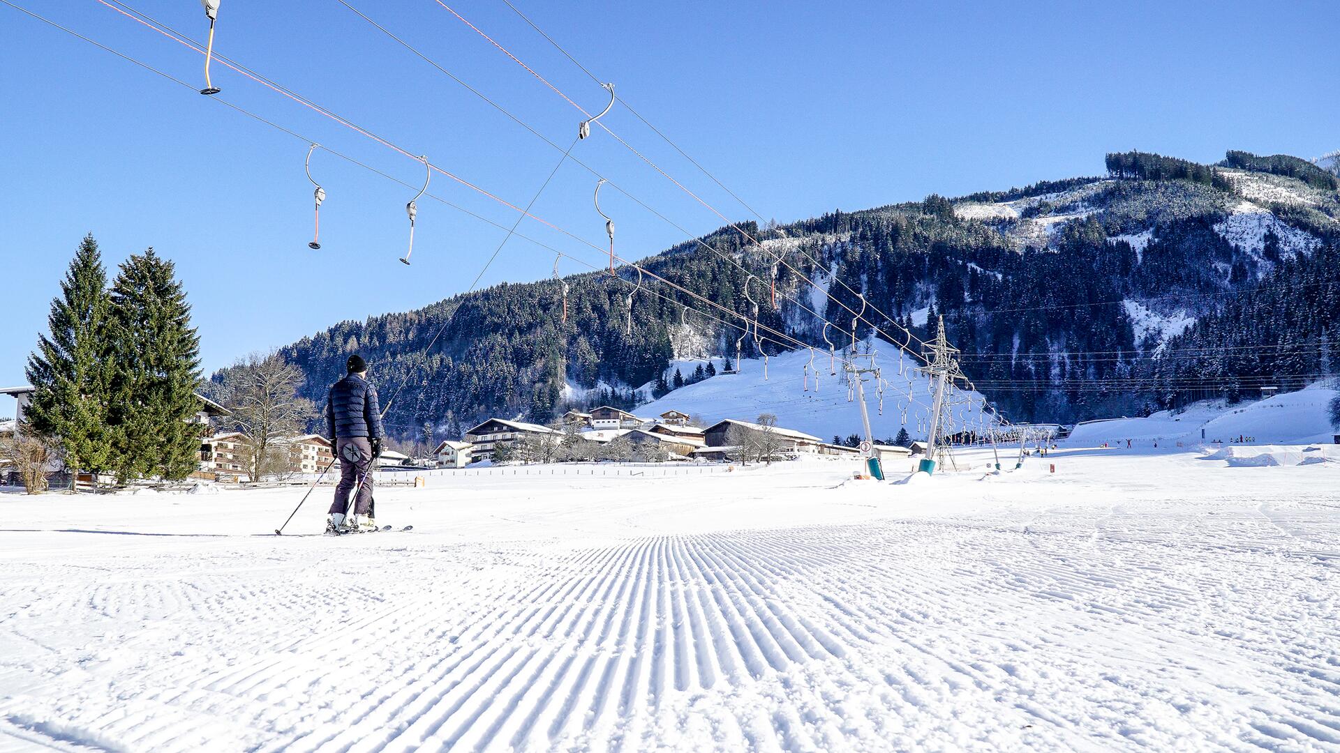 Lechnerberg – beginners‘ area for skiers in Kaprun, Austria - Kitzsteinhorn