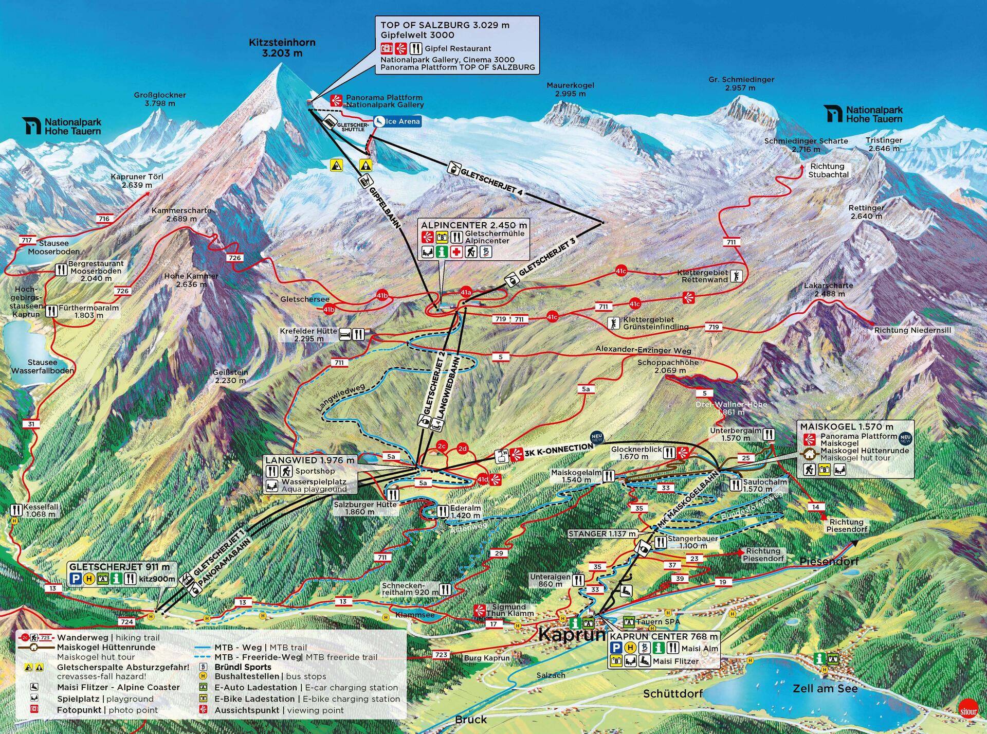 Wandern am Kitzsteinhorn in Kaprun, Österreich - Kitzsteinhorn